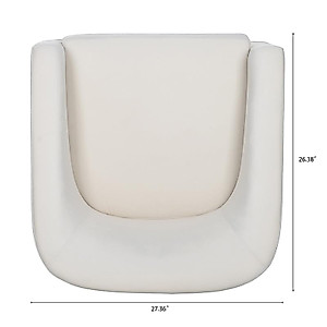 ATGHYURT 27.36" Modern Wide Swivel Chair Comfy Lounge Chair Recliner Chair Mid-Century Accent Chair Modern Retro Leisure Chair Comfortable Breathable Fabric for Reading, Living Room and Bedroom