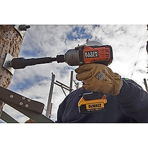Klein Tools BAT20-7161 Cordless Impact Wrench, 500 ft-lb, Torque, 7/16-Inch Chuck, Variable Speed, Safety Lockout, DeWALT 20V Lithium-Ion Powered