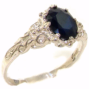 LetsBuyGold 925 Sterling Silver Real Genuine Sapphire Womens Solitaire Engagement Ring - Size 6