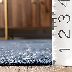 nuLOOM Elspeth Casual Faded Machine Washable Area Rug, 4x6, Navy