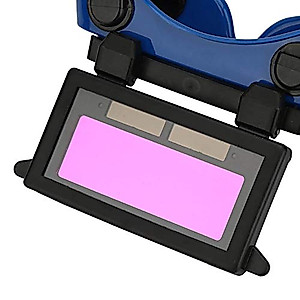 Welding Goggles Auto Darkening - Solar Auto Darkening Eye Mask Welding Goggles Welder Eye Protective Welding Glasses Mask Helmet (Blue)