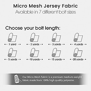 Pico Textiles 2 Yards Bolt - Dark Charcoal Polyester Micro Mesh Jersey Fabric - 60" Wide - Small Holes - Durable Athletic Mesh Fabric for Sewing Soccer & Basketball Jerseys Uniforms