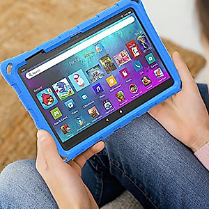 Fire 7 Tablet Case for Kids (only Compatible 12th Gen, 2022 Release), OQDDQO 2022 New Kindle Fire 7 Case, Extra Thick Protective Layer Double-Layer Shockproof in Four Corners (Blue)