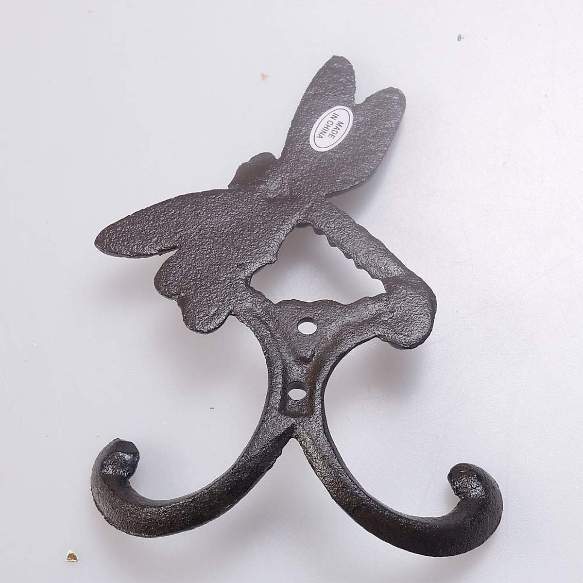 Haidong Cute Animal Iron Hook Cast Iron Wall Iron Hook Decorative Hook Clothes and Caps Hook Room Balcony Bedroom Office Wall Hanging Piece (Dragonfly)