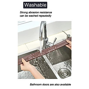 Weather Stripping Seal,Door Draft Stopper for Bottom of Seam Seal Strip PVC Cuttable Door Sweep Draft Stopper for Block Wind, Light, Dust, and Noise Brown