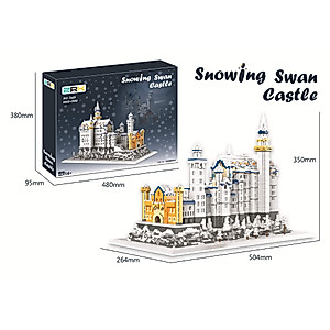 Swan Castle Nano Mini Building Block Toy Children's Stitching Toy,World Famous Architectural Model Small Particles,Educational Toy for Adults Teenage Child 8288 pcs+