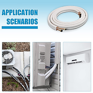 Air Jade 33 ft. Insulated Copper Pipes 1/4 & 3/8 inch Mini Split Line Set for Ductless Air Conditioner, Heat Pump System