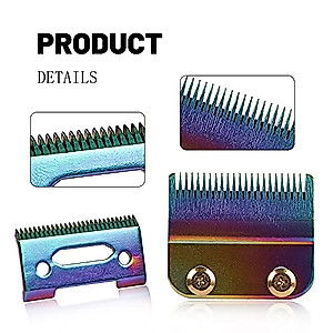 Professional Adjustable Clippers Blades, Carbon Steel Hair Clipper Replacement Blade for Wahl 8148, Wahl Senior Cordless Clipper, Wahl Magic Clipper, Pack of 2 (Taper Rainbow)