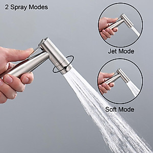 Handheld Bidet Sprayer for Toilet, Rzoeox 1-In-2-Out Dual Switch Valve with Water Pressure Control Sprayer for Feminine Wash Pet Shower Muslim Shower Cloth Diaper Sprayer Set Toilet Sprayer
