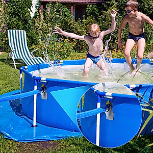 Swimming Pool Pipe Holders Plastic Above Ground Swimming Pool Hose Support Brackets with Tape and Cable Tie Stainless Steel Hose Clamps for Preventing Pipes Sagging Accessory (2, Gray)