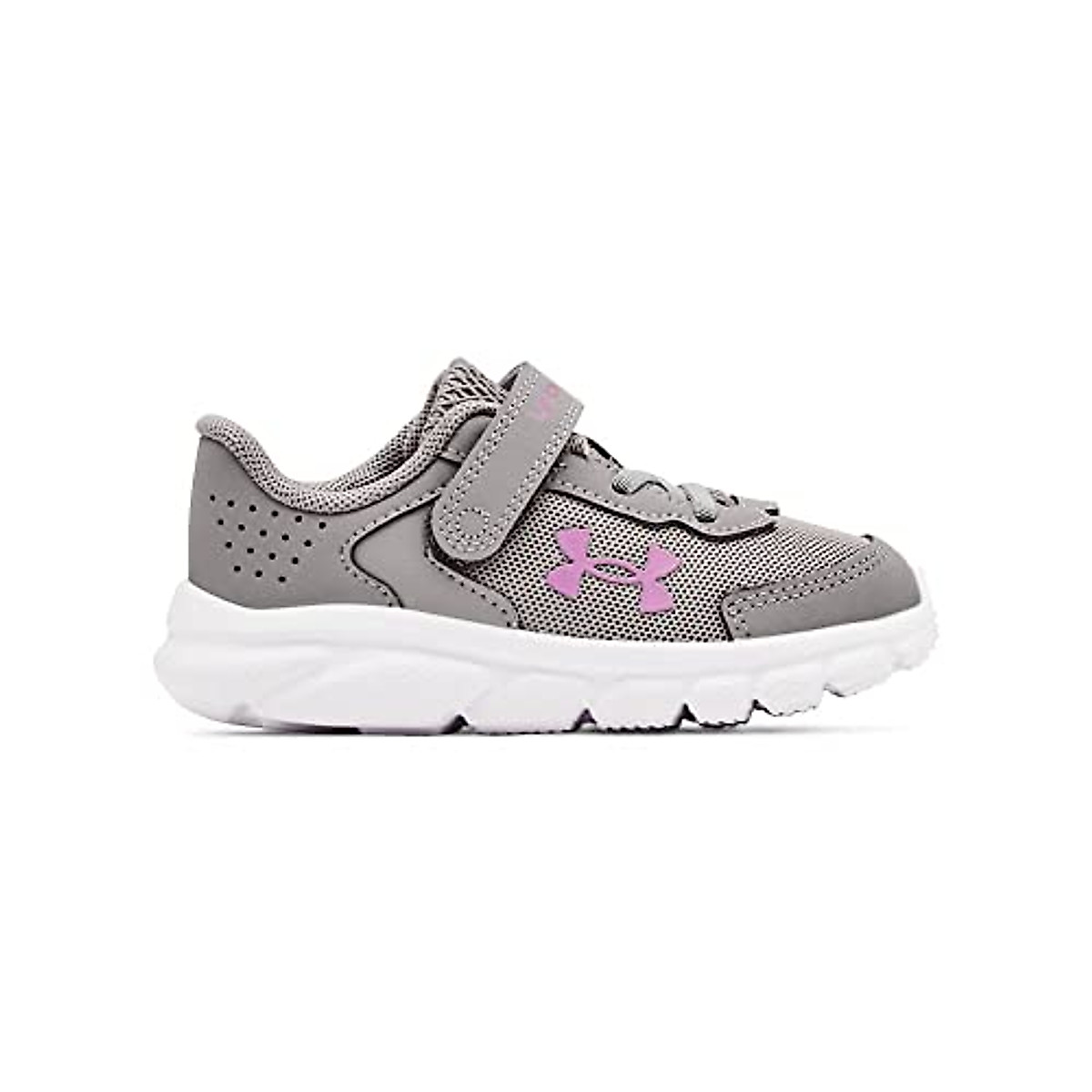 Under Armour Girls' Infant Assert 9 Alternate Closure, Gray Wolf (100)/Pacific Purple, 5K M US