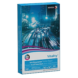 Xerox 3R02051 Vitality Multipurpose Printer Paper, 8 1/2 x 14, White, 500 Sheets/RM