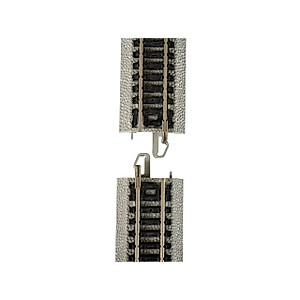 Bachmann Trains - Snap-Fit E-Z TRACK ASST. SECTIONS STRAIGHT TRACK (2 each 4.50", 2.25" and 1.125" per card) - NICKEL SILVER Rail With Grey Roadbed - N Scale, 8