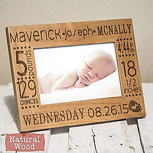 Personalized Birth Announcement Picture Frame with Stats - Newborn Baby Picture Frame - Nursery Decor - Gift for New Parents - Custom Baby Frame - Newborn Frame - Birth Information Frame