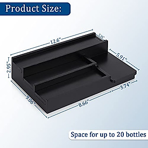 Cathyeen Cologne Organizer for Men Wood Perfume Organizer 4 Tiered Perfume Holder Stand with 3 Hidden Compartment Black