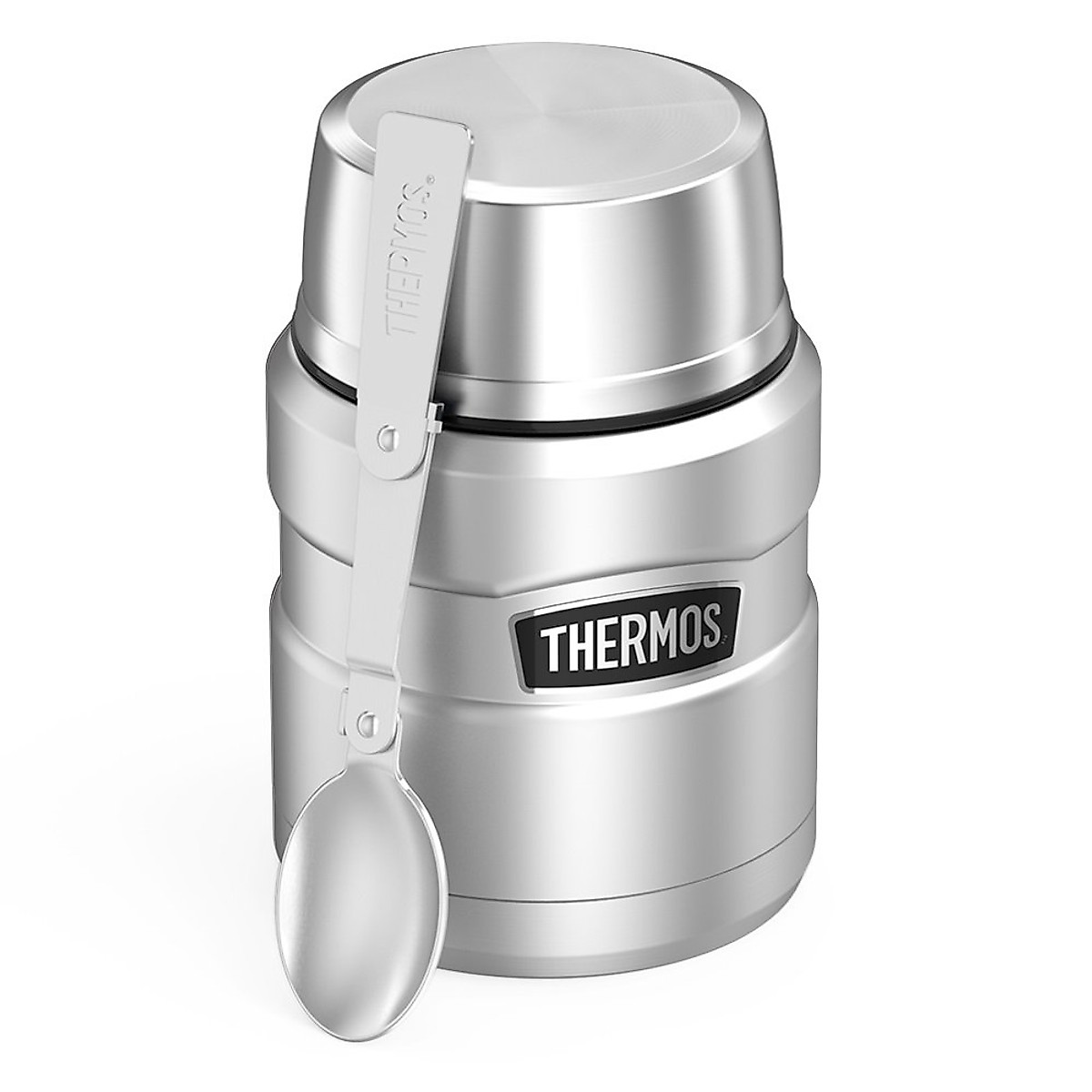 THERMOS Stainless King Vacuum-Insulated Beverage Bottle, 40 Ounce, Matte Steel and Food Jar Bundle