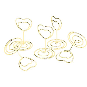 20Pcs Table Number Holder Heart Shaped Table Number Stands Stable Sturdy Table Card Holder Stand Metal Table Sign Holders Place Card Holder for Wedding Centerpieces Bridal Shower Birthday(Gold)