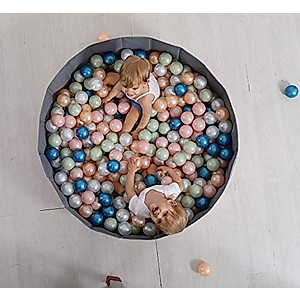 LimitlessFunN Kids Ball Pit Foldable Double Layer Oxford Cloth Play Ball Pool with Storage Bag (Balls Not Included) Playpen for Baby Toddlers (32 Inch, Small, Pink)