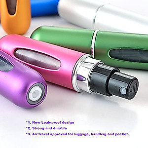 TIGERMILLION Portable 5ml Atomizer Bottle, Mini refillable perfume Spray, Scent Pump Case, perfume atomizer Refillable Travel Pack of 4pcs