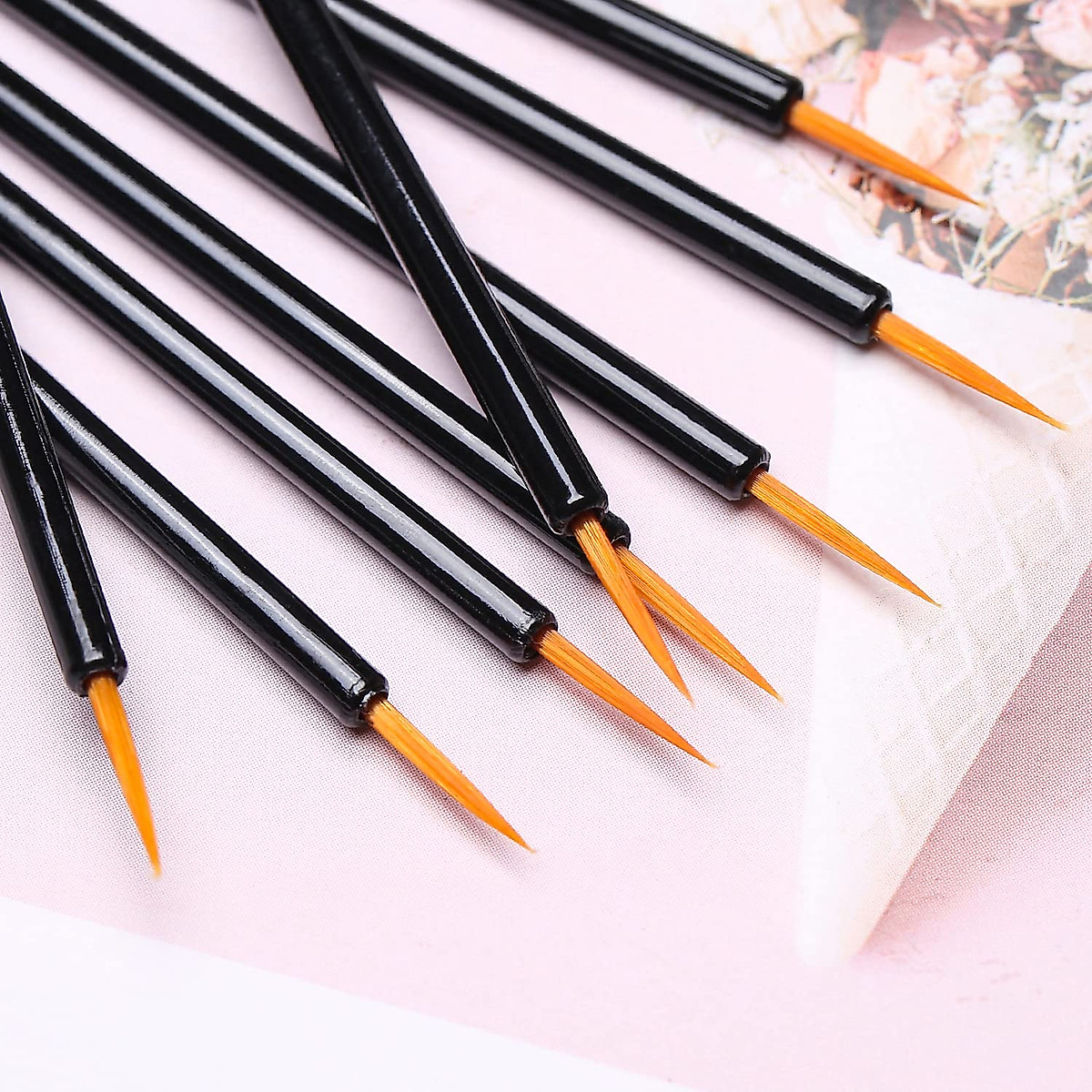 Akstore Disposable Eyeline Mascara Brushes Eyelash Brush Wands Applicator Makeup Brush Tool Kits (Black-Yellow 200PCS)