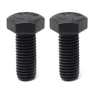 MroMax 2Pcs M12 x 30mm Left Hand Hex Bolt, Carbon Steel Grade 12.9, Black Oxide Finish, Full Thread, Hexagon Head Bolts for Furniture Repair