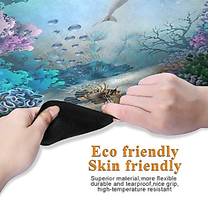 Qilmy Underwater World of Dolphins Yoga mat,Best No-Slip Hot Yoga Mat, No-Toxic,TPE Yoga mat,Ideas for Exercise,Yoga and Pilates(71”x26”X 1mm)