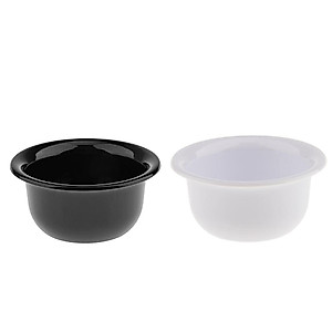 yotijar Men's Plastic Shaving Brush Mug Bowl Salon Barber Beard Shave Cup Black - White, as described