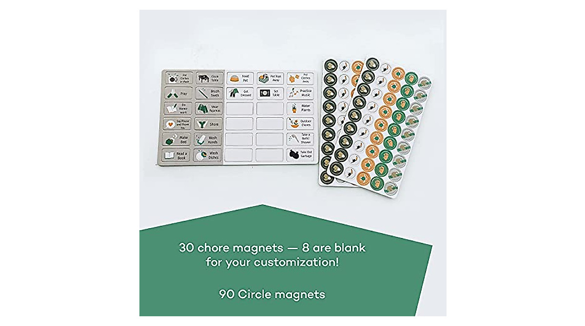 Kids Chore Chart - Modern Magnetic Whiteboard with Magnets | Organize ...