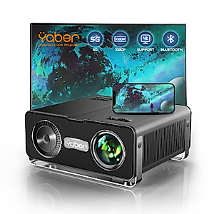 YABER V10 5G WiFi Bluetooth Projector, 15000L Full HD Native 1080P Projector 4K Support, 2023 Upgraded 4D/4P Keystone&Zoom, Home Theater&Outdoor Video Projector for Smartphone/TV Stick/PC/PPT/PS5