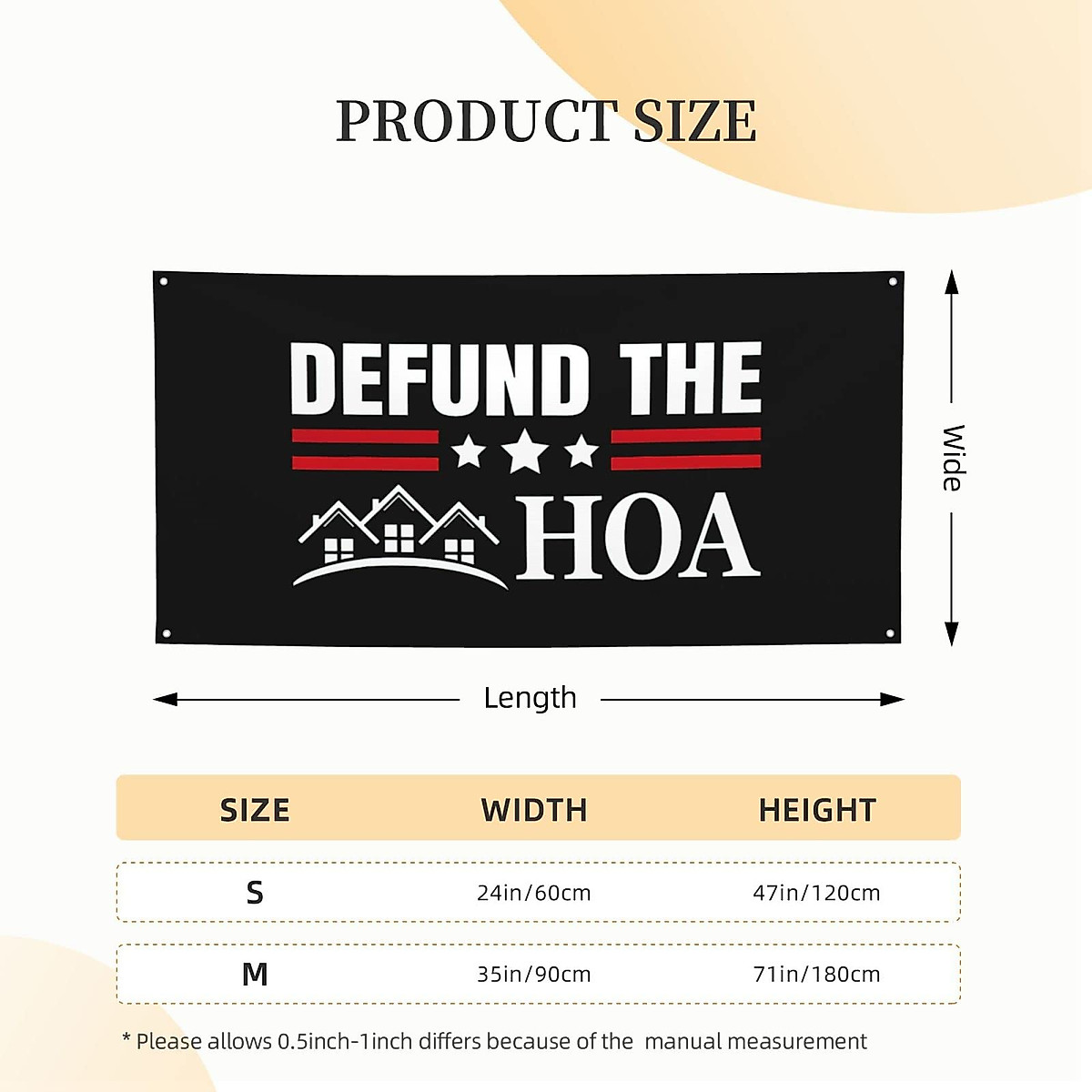 Defund The Hoa Party Banner Backdrop Banner For Holiday Sign Decorations Party Supplies