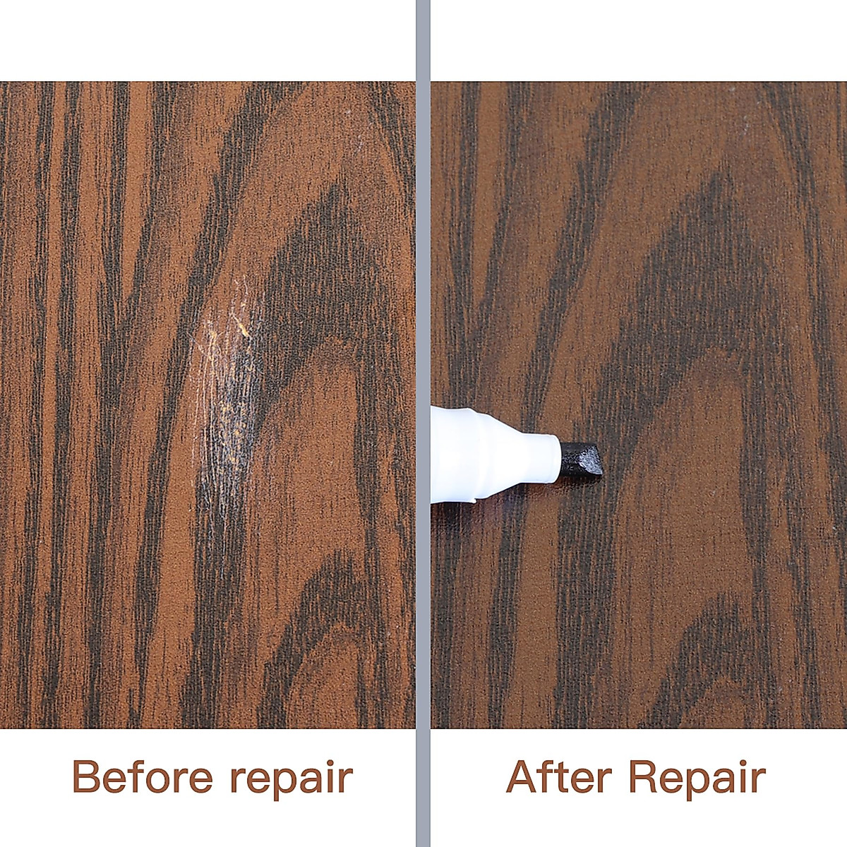 DEWEL Furniture Markers Touch Up, Upgrade Wood Furniture Repair Kit, Premium Wood Scratch Repair Markers and Wax Sticks for Wood Stains Scratches Hardwood Wooden Floor Tables, Set of 17