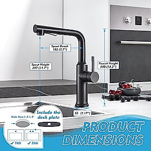 CREA Bar Sink Faucet Kitchen Faucets Black with Pull Down Sprayer RV Small Mini Sink Faucet Magnetic Docking for Laundry Outdoor Camper