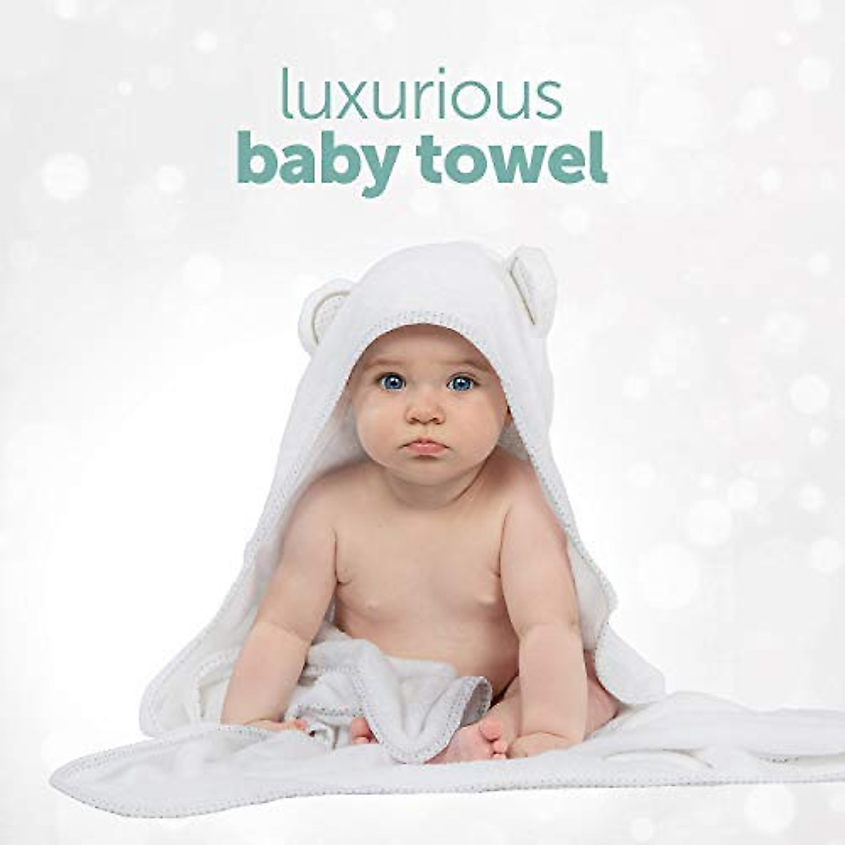MINIBOO Hooded Baby Towel - Ultra-Soft and Hypoallergenic Rayon from Bamboo Baby Towels for Newborns, Infants, and Toddlers - Super Absorbent Baby Bath Towels