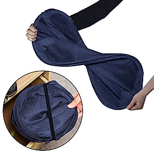 Aplter Collapsible Laundry Baskets Mesh Pop Up Laundry Basket Portable Laundry Hamper, Foldable Clothes Basket Storage Hampers (Blue - 2 Pack)