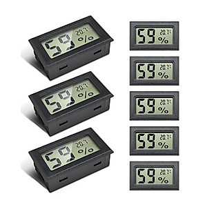 8PCS Mini LCD Digital Thermo-Hygrometer Thermometer, diymore Humidity Temperature Tester Embedded Mini Hygrometer Indoor Room with Batteries(Only ℃ Display)