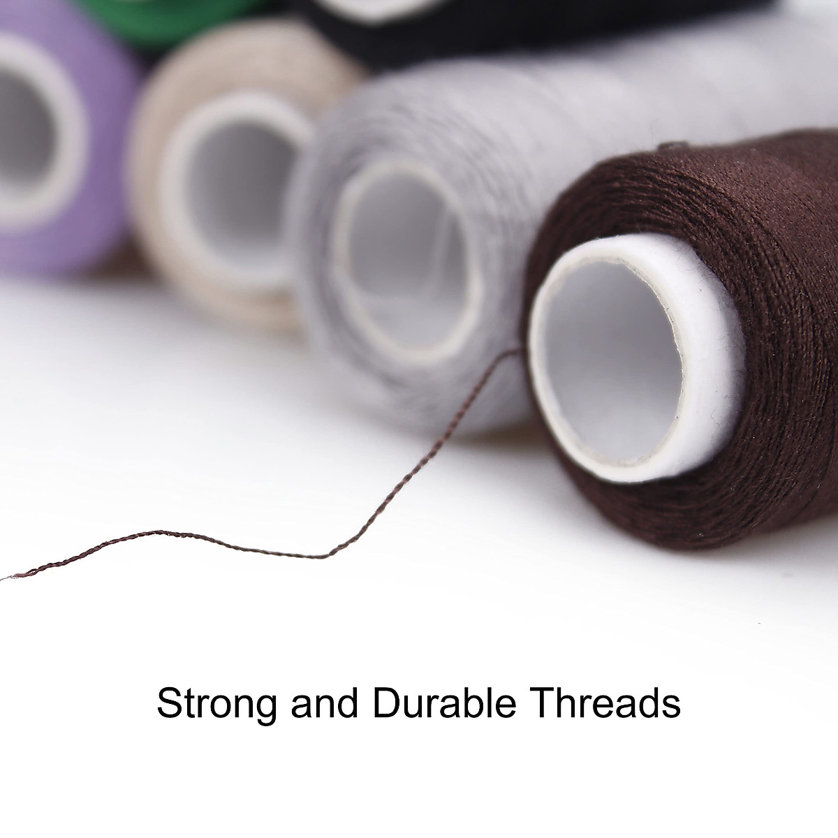 Ryalan 12 Color Set of Polyester All-Purpose Sewing Threads Prewound Bobbin Thread Plastic for Embroidery and Sewing Machine DIY Embroidery Thread Sewing Thread 382 Yards/350 m Each (12 pieces)