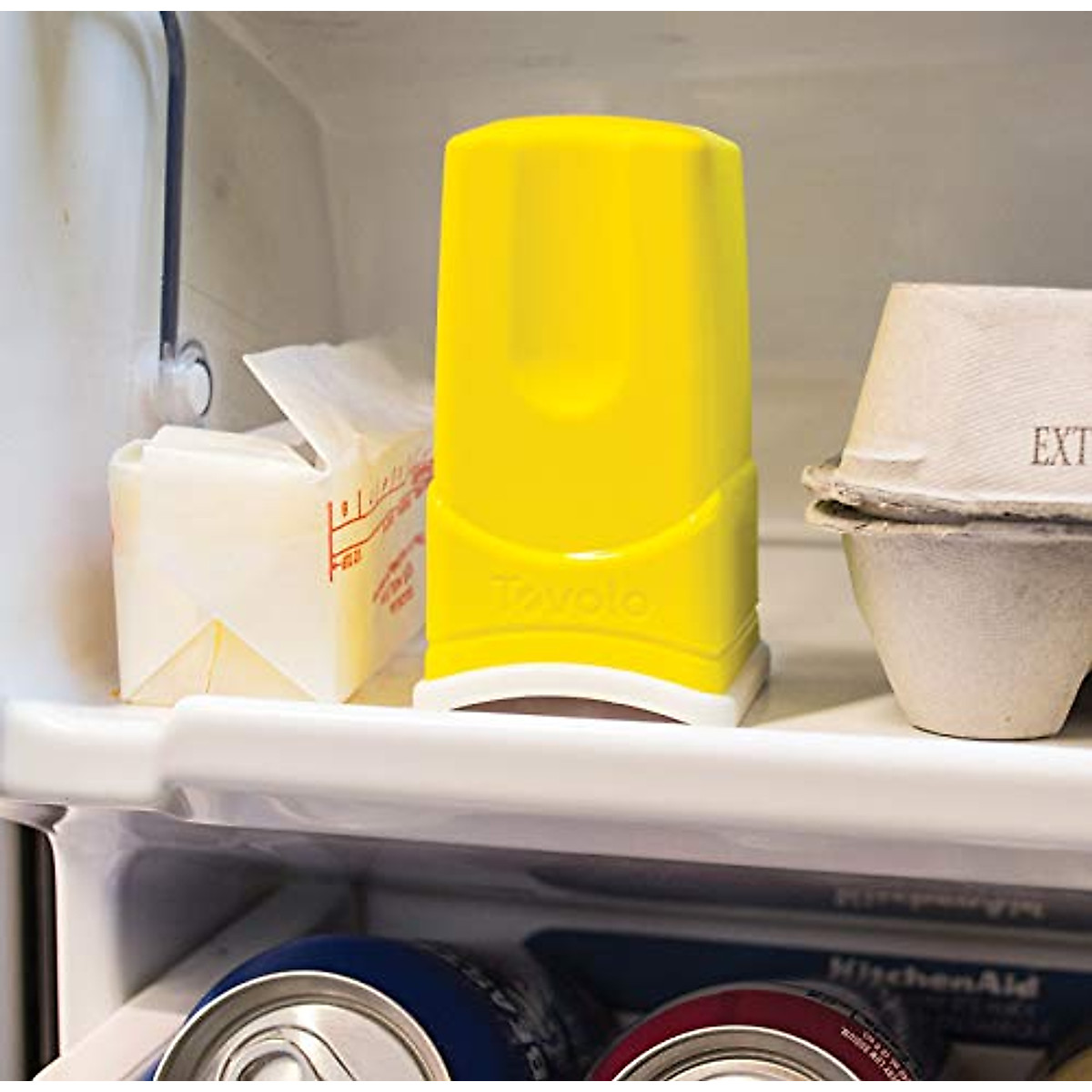 Tovolo Sleeve-Silicone Gadget for Kitchen Cooking, Serving, Grilling, BBQ, & Smoker/Mess-Free Butter Dispenser, (Yellow/White)