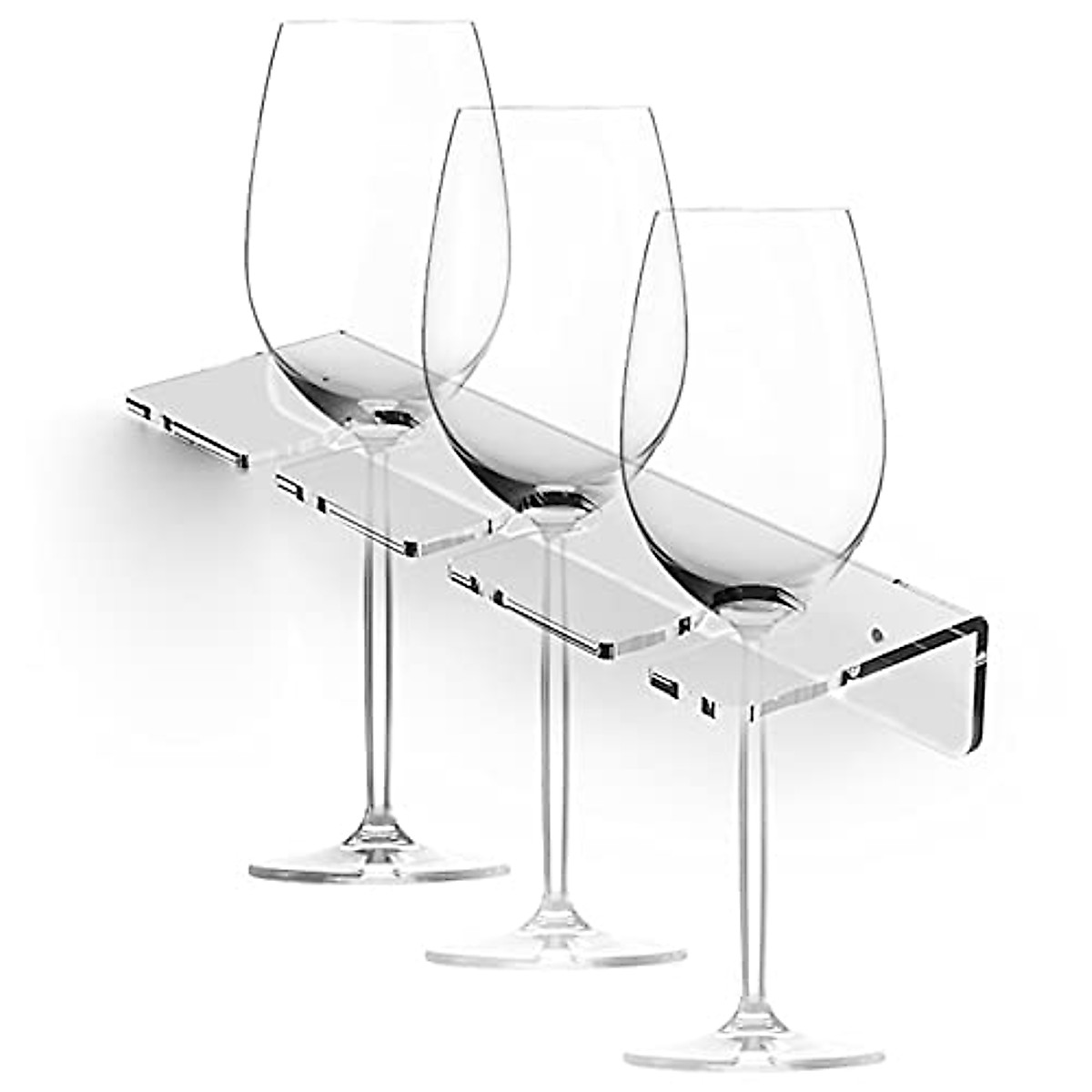 Wine Glass Holder Under Cabinet Goblet Wine Glass Holder Kitchen Cabinet Storage Rack Cup Hook Tableware Storage Rack Suitable for bar Kitchen (1 Set)