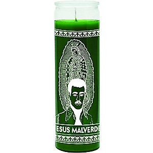 Indio 7 Day Glass Candle Jesus Malverde Green