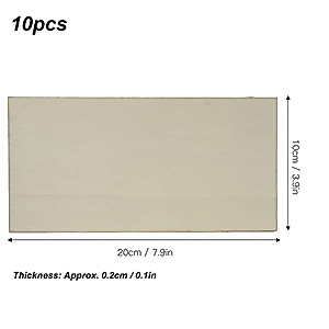 10Pcs Rectangle Blank Wooden Sheets Wood Slices DIY Wood Sheets for Home Decoration Party Ornaments