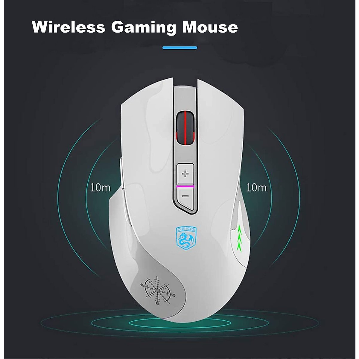 Rechargeable Keyboard and Mouse,Suspended Keycap Mechanical Feel Backlit Gaming Keyboard Mouse Set-Wireless 2.4G Drive Free,Adjustable Breathing Lamp,Anti-ghosting,12 Multimedia Keys (White-Combo)