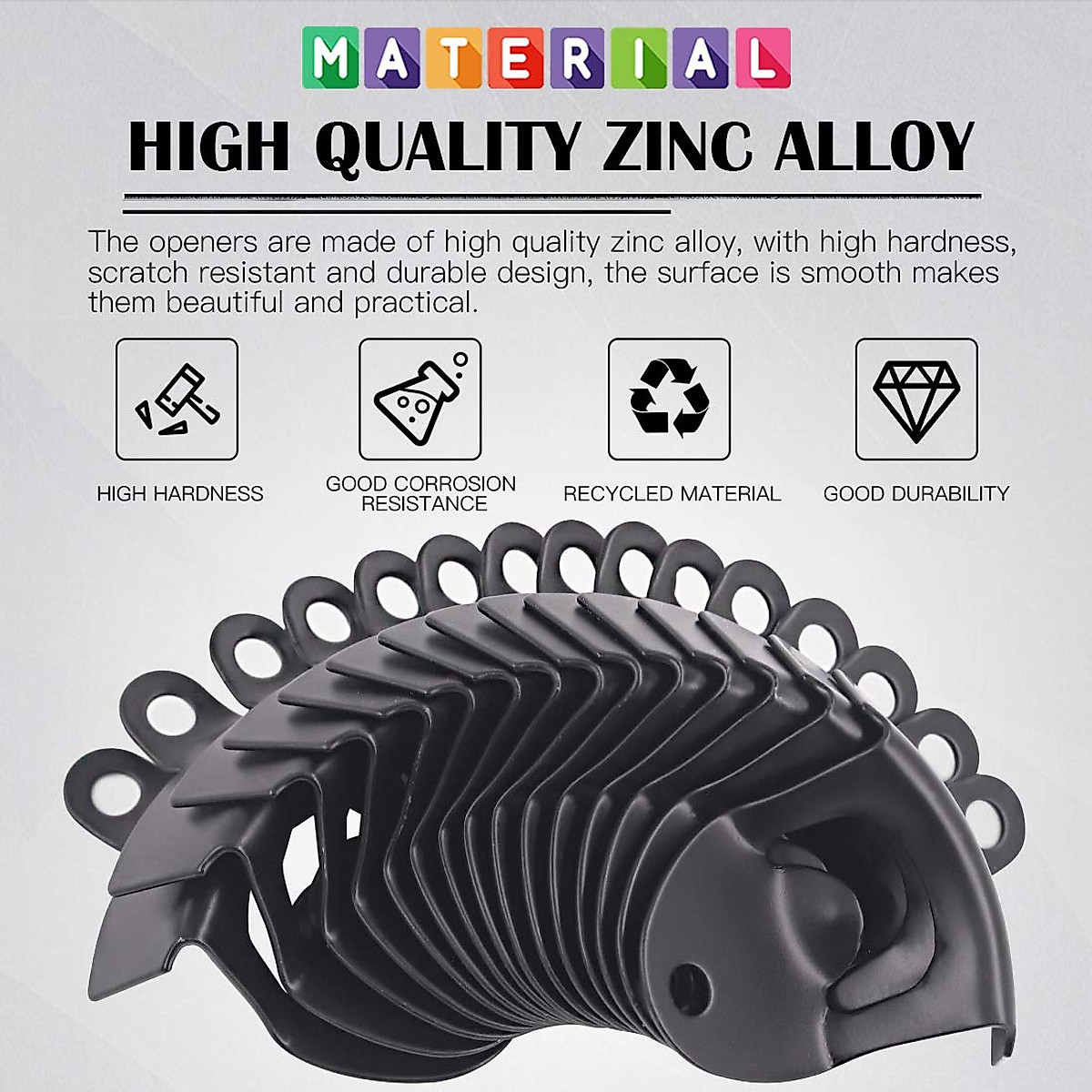 Glarks 15Pcs Black Wall Mounted Bottle Opener Vintage Beer Opener with Mounting Screws Set for Beer Cap Coke Bottle Wine Soda Open and Kitchen Cafe Bars (Black)