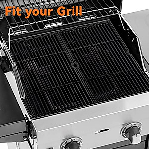 GGC 18 1/4 Inch Grid Grate Replacement for Charbroil, Coleman, Kenmore, Master Forge, Thermos, Uniflame, Master Forge and Others, 2 PCS Porcelain Coated Cast Iron Cooking Grid (18 1/4 x 13 1/8)