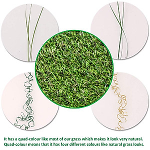 Premium Synthetic Artificial Grass Turf 1.38inch Pile Height 5FTX10FT, High Density Fake Faux Grass Turf, Natural and Realistic Looking Garden Pet Dog Lawn