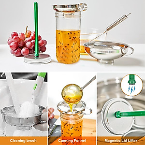 Canning Supplies Starter Kit, 10 Piece Stainless Steel Canning Set Tools for Water Bath/Pressure Canner with Cleaning Tools Home Canning Kit for Beginners