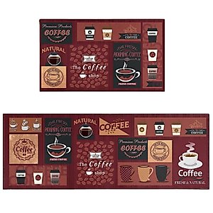 Black and White Kitchen Rugs, Farmhouse Kitchen Rugs, Fun Kitchen Rug with Words, Kitchen Standing Mats, Kitchen Runner Rugs Non-Skid Washable, Kitchen Sink Rug, Black Kitchen Mats for Floor 2 Piece