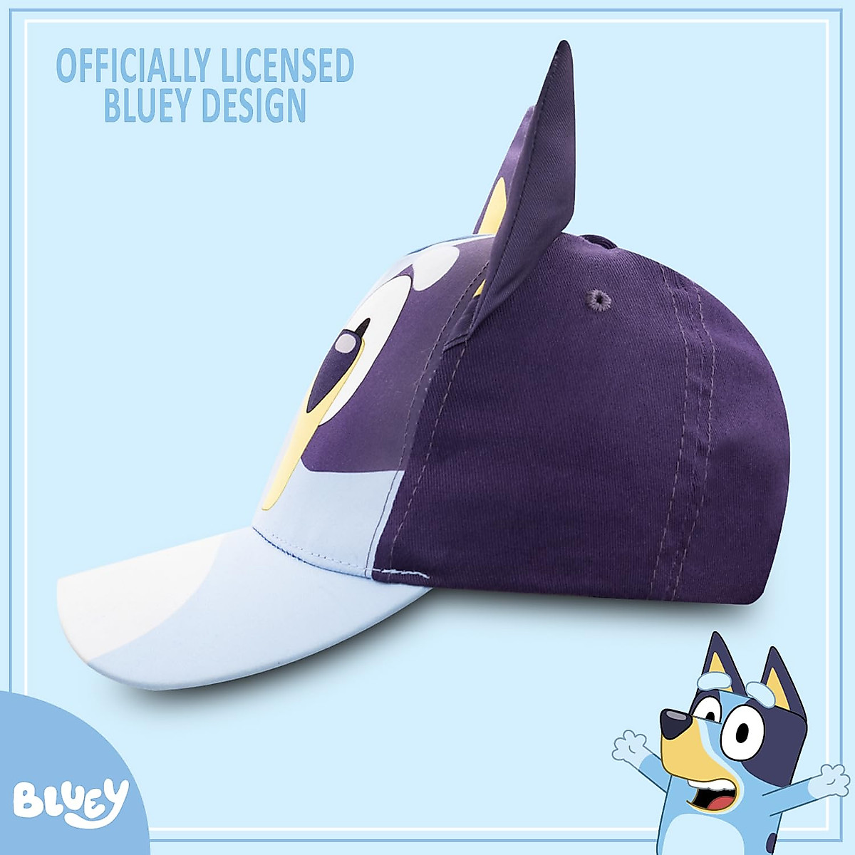 Bluey Hat Toddler Baseball Cap – Cute Hat for Kids, Adjustable Toddler Ball Cap, Bluey, Bingo, Bandit