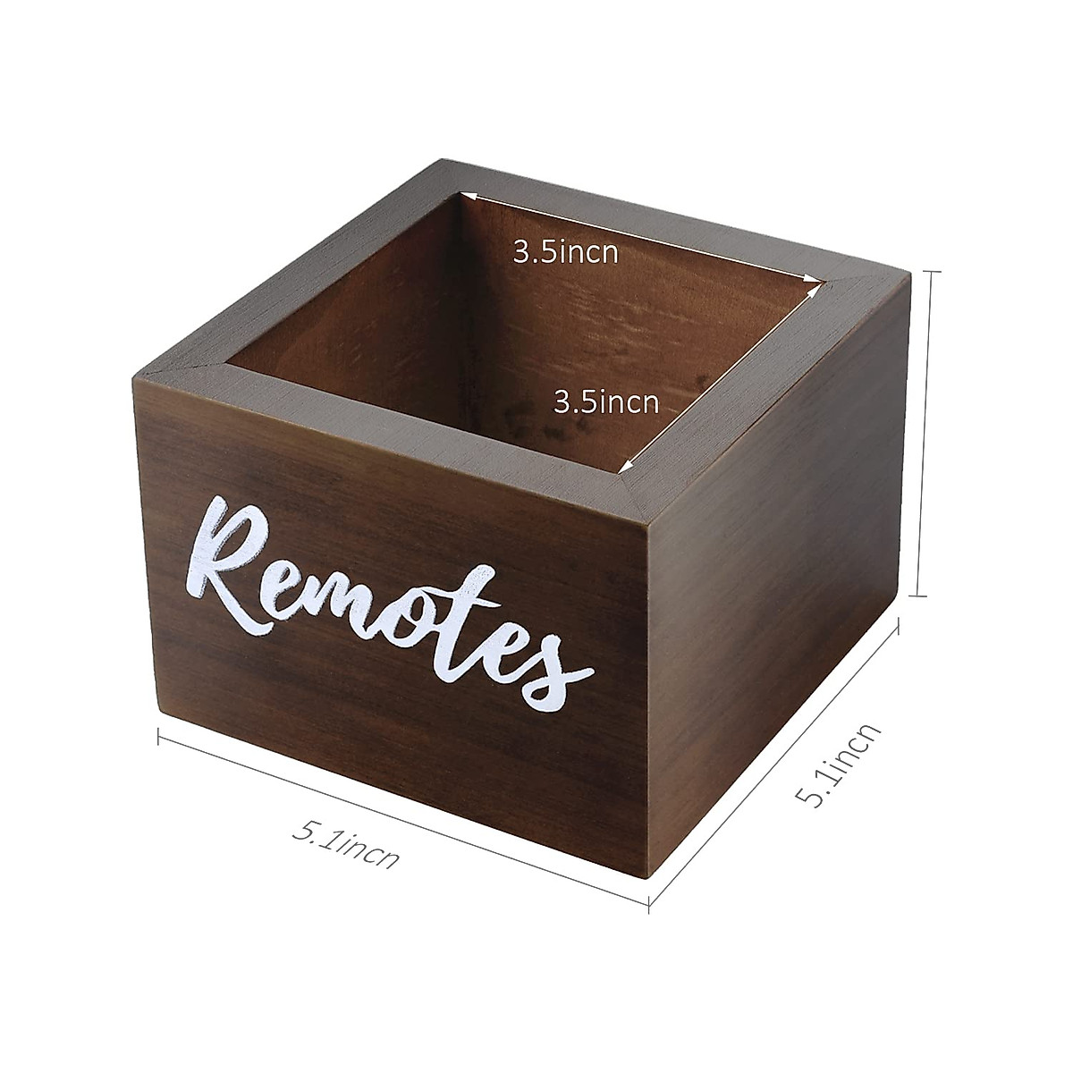 XBelmber Remote Control Holder Caddy, Wooden TV Remote Holder, Remote Organizer for Table, Vintage Farmhouse Desk Caddy, Media Storage Box - Brown