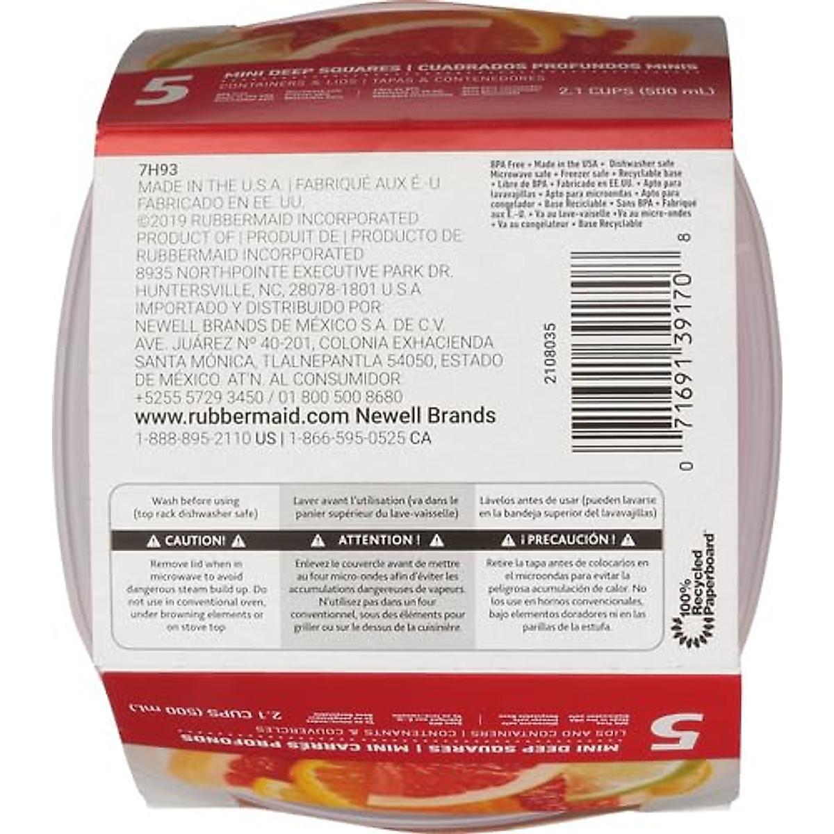 Rubbermaid Takealong Mini Deep Square Set, 5 Piece