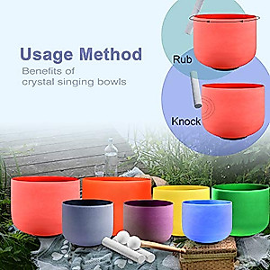 RYAN DVAN 6-10 Inch Set of 3 Frosted Quartz Crystal Singing Bowl Chakra Set with Free Carrying Case